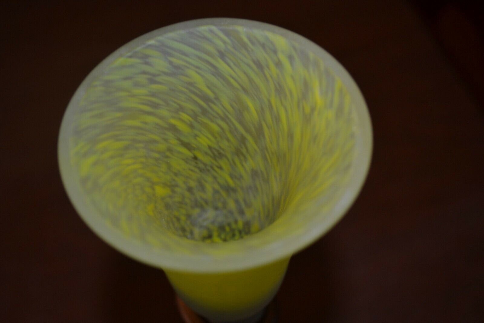 Vintage Romanian Yellow Satin Glass Candlestick Metal Snake - Etsy