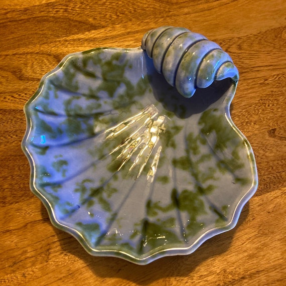 Stangl Vintage Art Pottery Scallop Shell Dish in Caribbean | Etsy