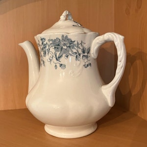 Crescent Pottery Company Antique Severn Blue and White Ironstone Teapot ...