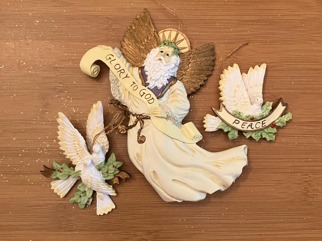 House of Lloyd Vintage Symbols of Peace Angel Ornaments, Set of Three ...