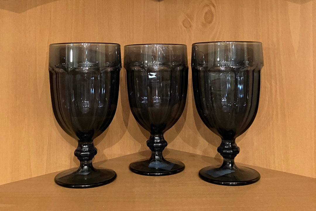 Libbey Gibralter Dusky Blue Iced Tea Goblets, Set of Three; Vintage ...