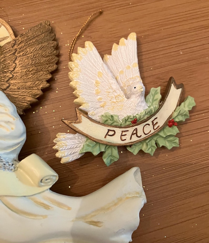 House of Lloyd Vintage Symbols of Peace Angel Ornaments, Set of Three ...