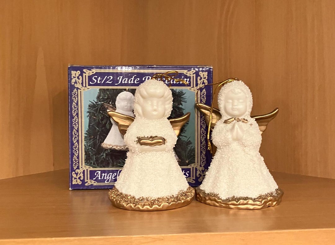 Lincolnshire Collection Vintage Jade Porcelain Angel Bells, Set of Two ...