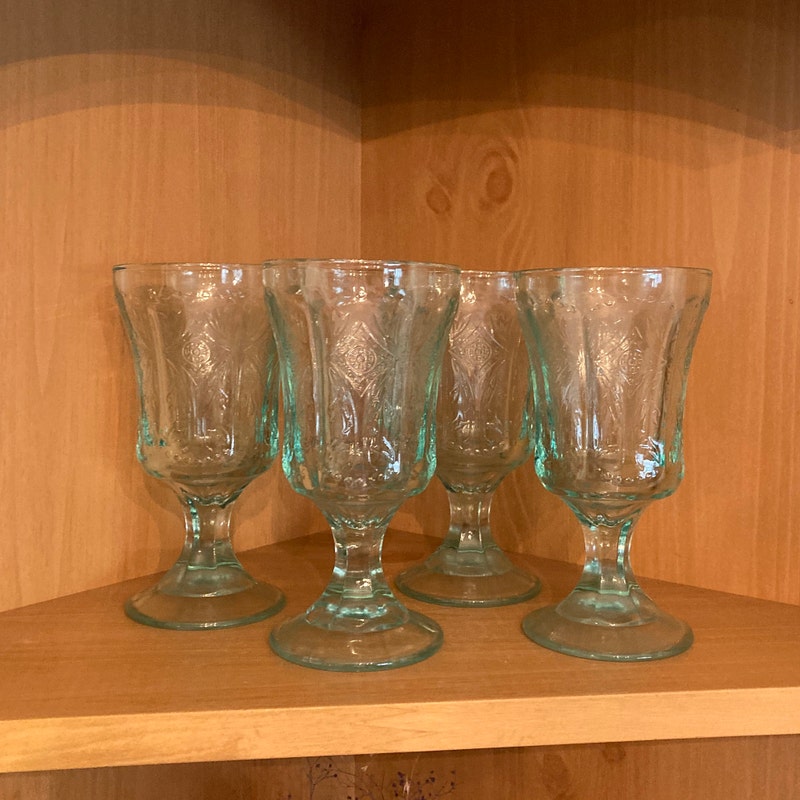 Green Water Goblets - Etsy