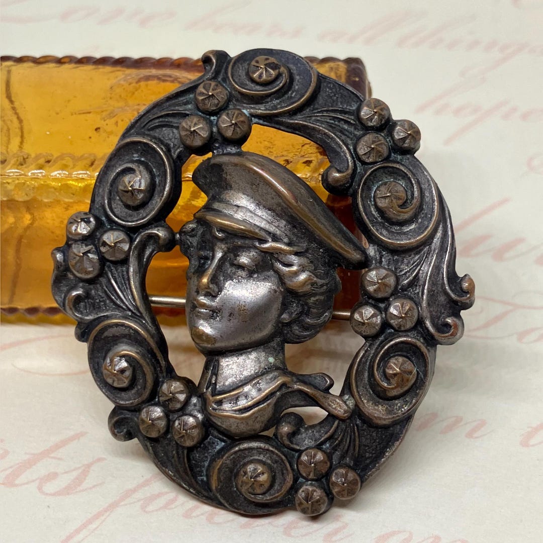 Vintage Pot Metal WWII Era European Soldier Brooch; Highly Detailed ...