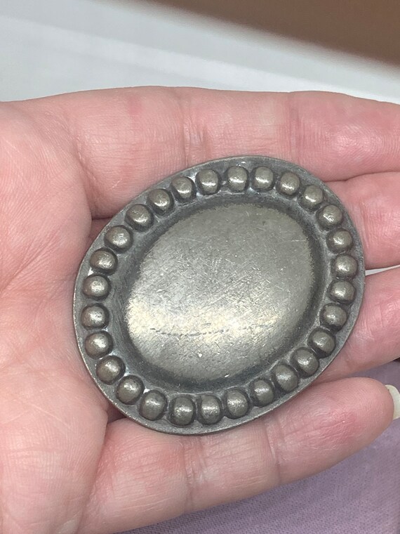 Tennung Design Vintage Swedish Pewter Modernist Brooc… - Gem