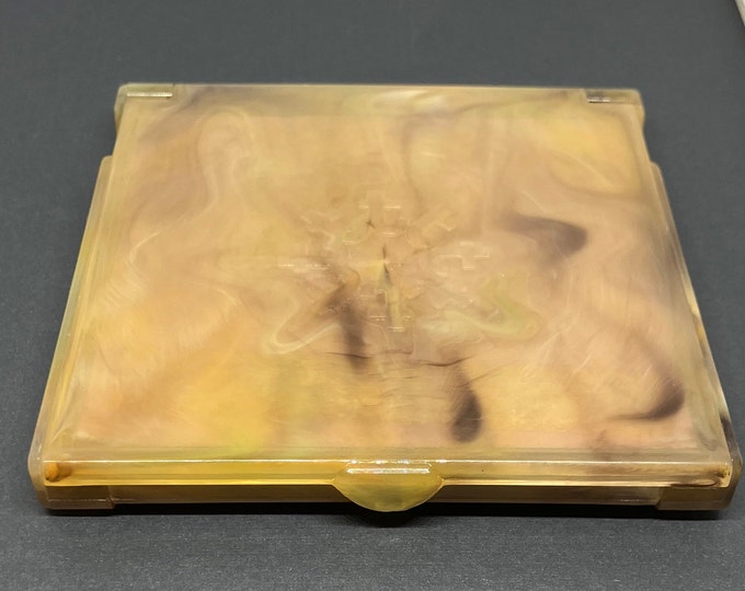 Trina Vintage Celluloid Tri Fold Mirror Compact; Trina "point of View ...
