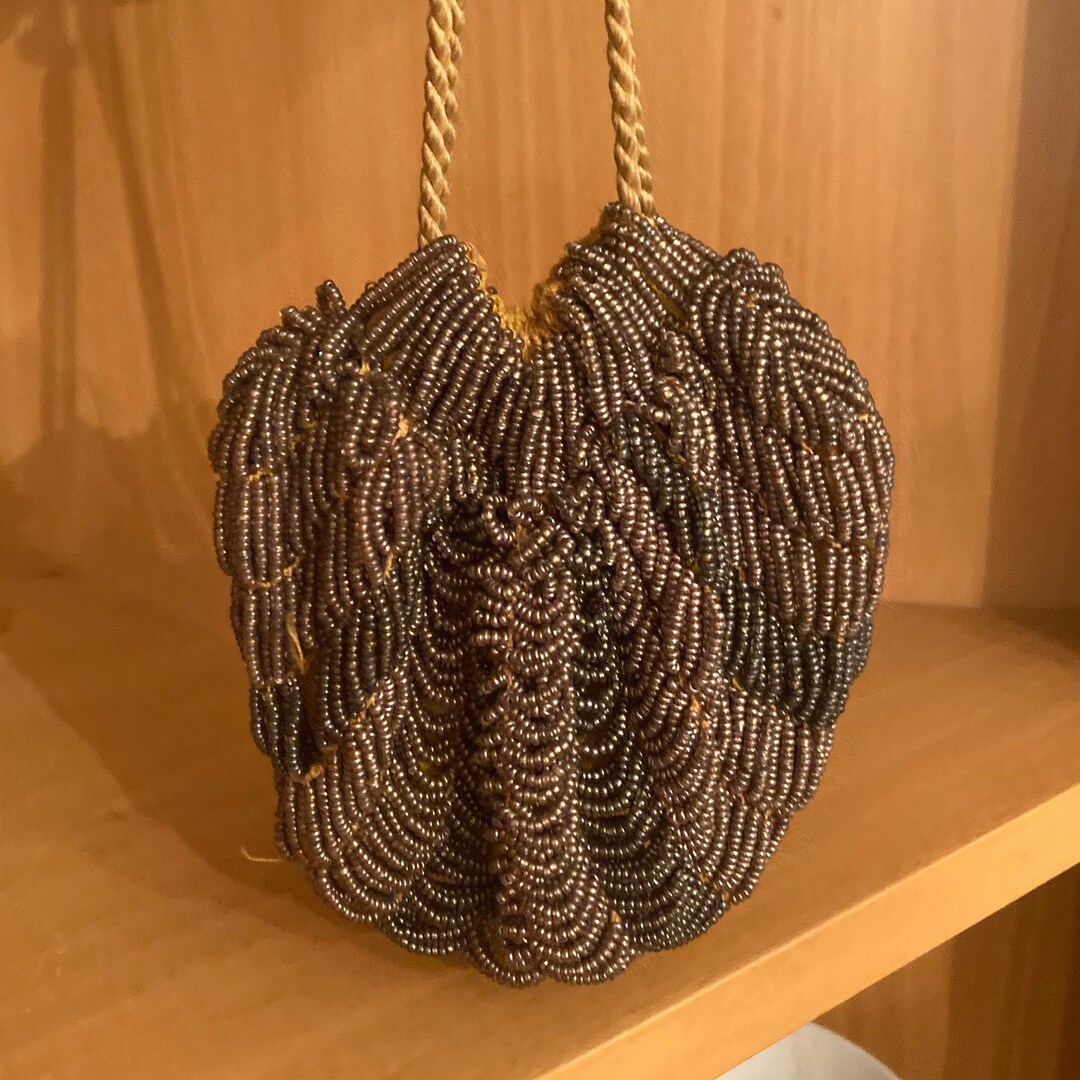 Antique Glass Beaded Flapper Pouch Roaring Twenties Tri Tone Beaded ...