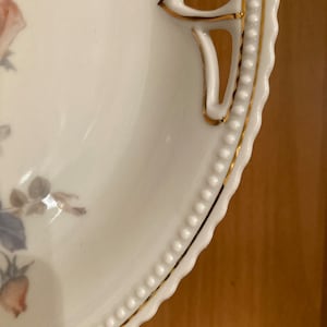 Antique PK Silesia Porcelain Plate; 9 1/4 Inch Double Handled Floral ...