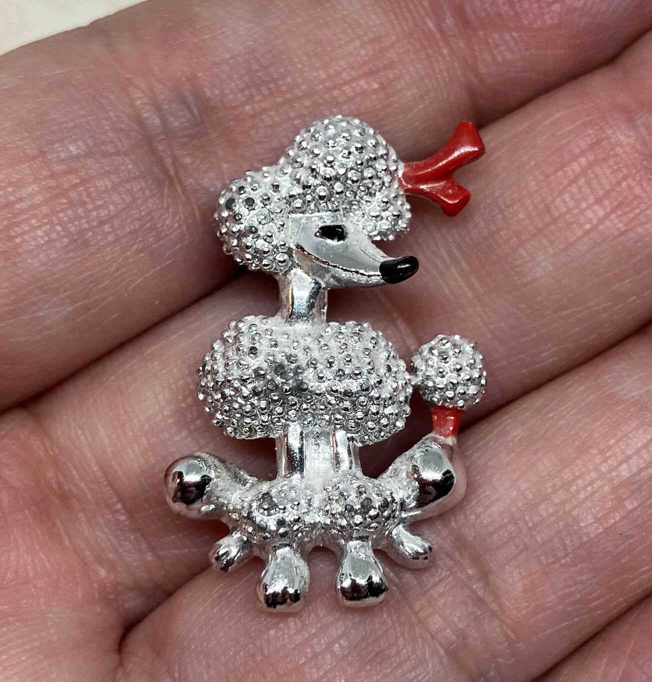 Vintage French Poodle Scatter Pins; Lot of Three (3) Enameled Poodle ...