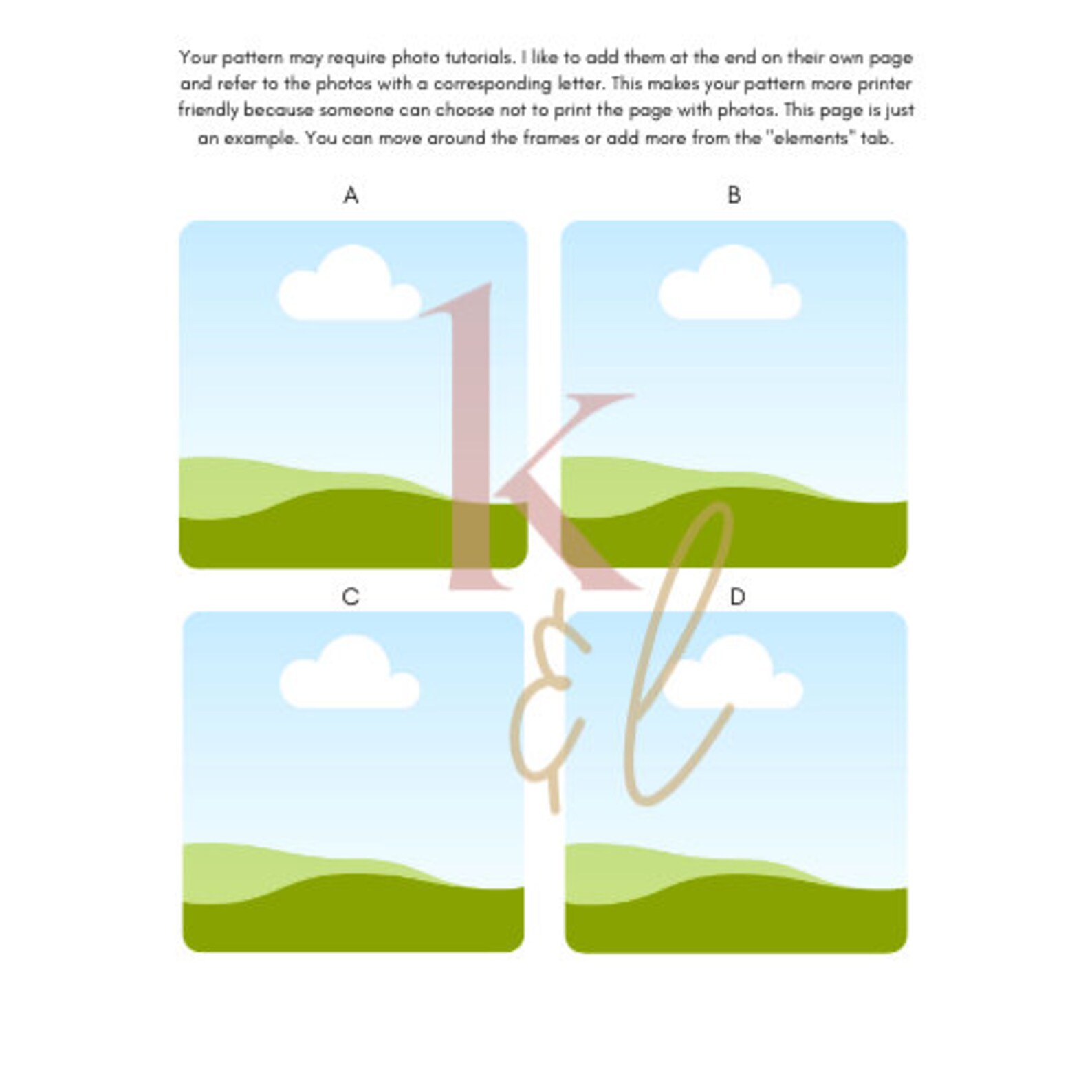 Pattern Design Template for Crochet and Knitting Patterns / - Etsy
