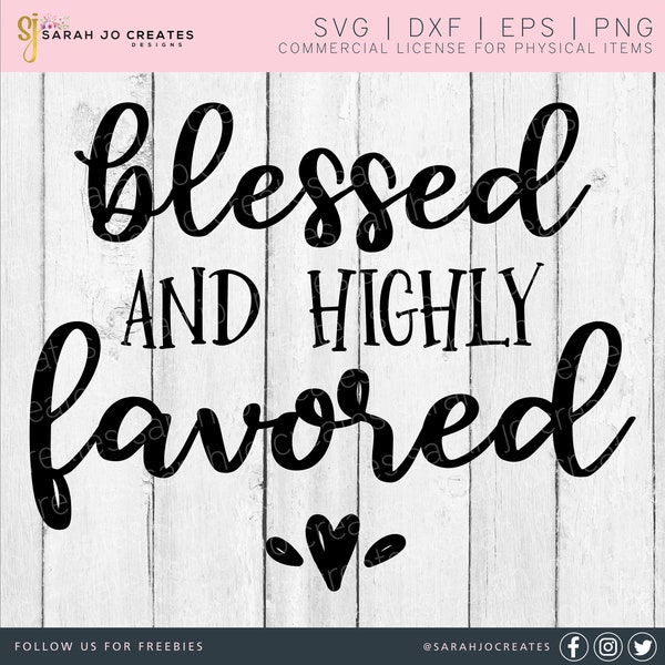 Blessed and Highly Favored Verse - Etsy