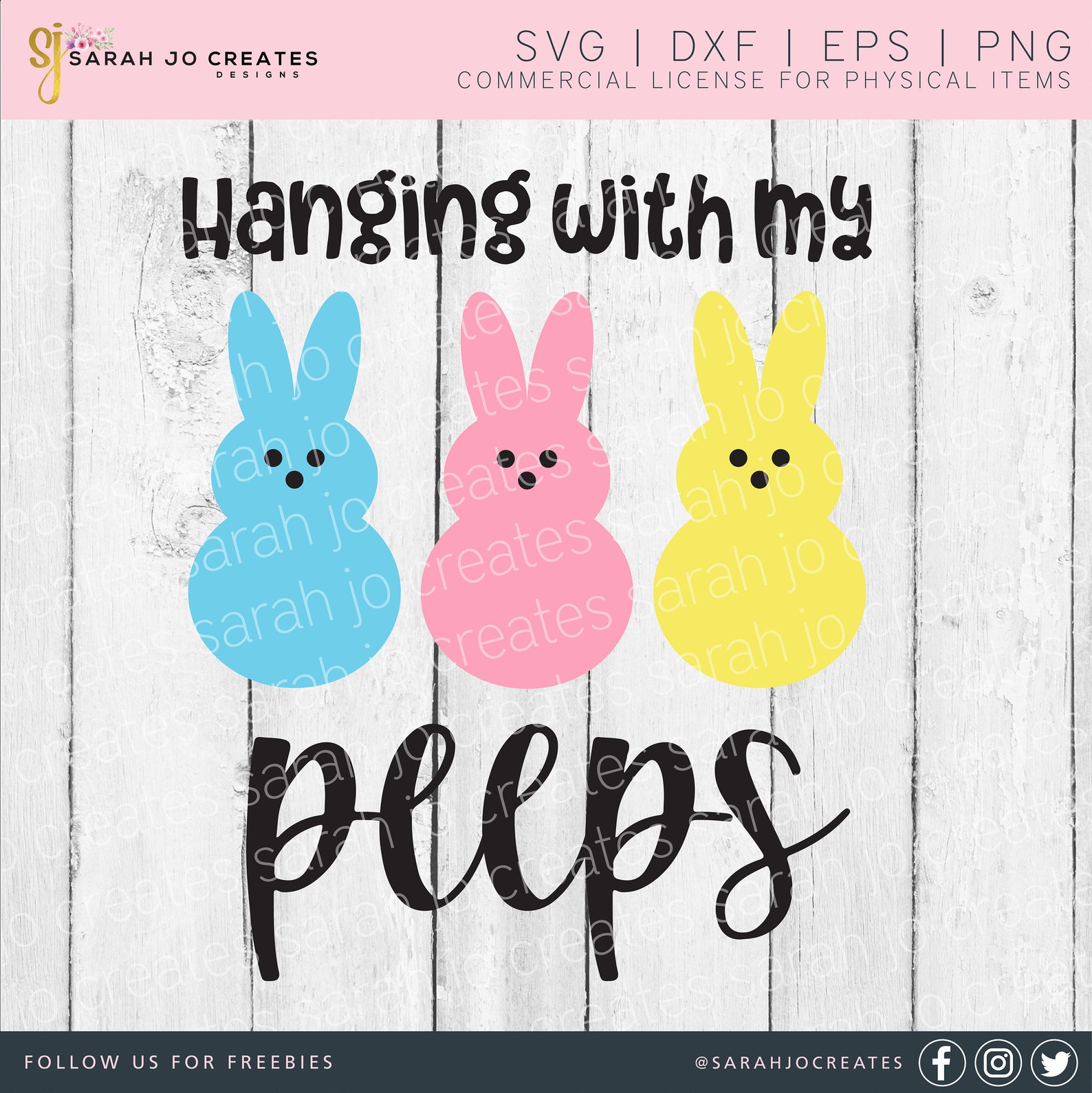 Hanging With My Peeps SVG Easter Svg Easter Bunnies SVG | Etsy