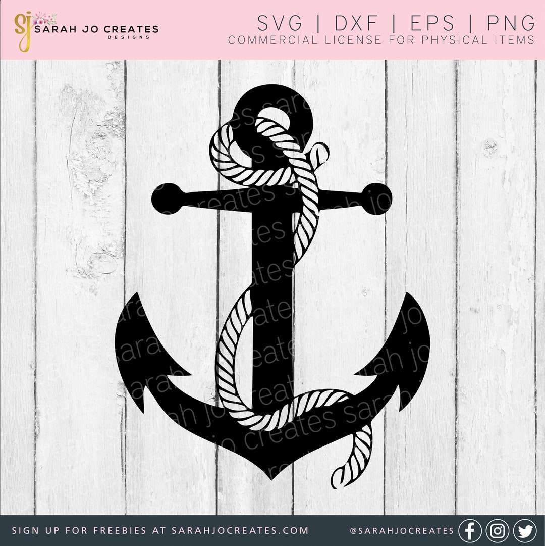 Anchor With Rope SVG - Anchor SVG - Nautical Svg - Fishing Svg - Boat ...