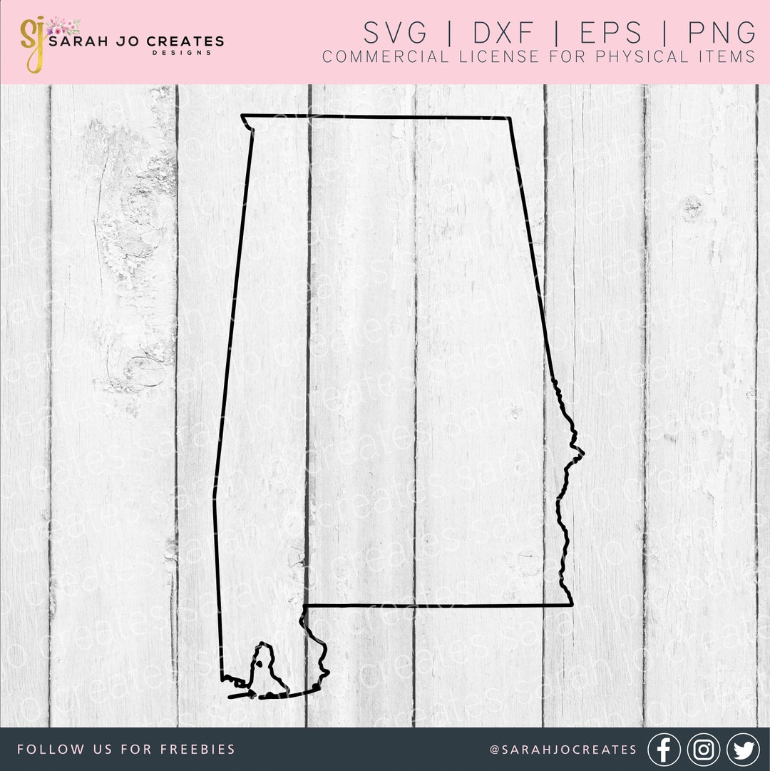 Alabama Outline SVG - Alabama SVG - United States Svg - Alabama State ...