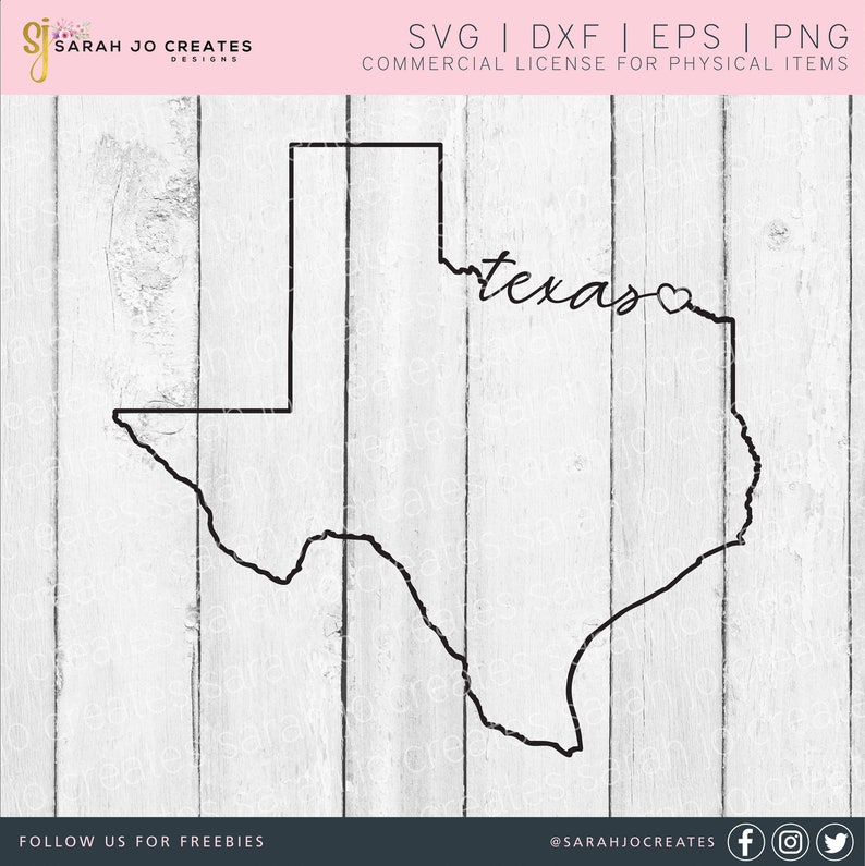 Texas Heart State Outline SVG: Texas Script (digital Download) - Etsy