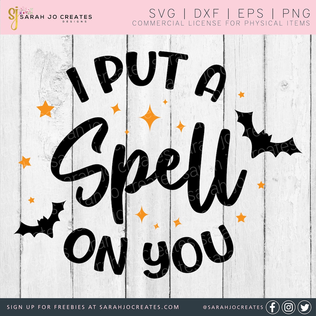 I Put A Spell on You SVG: Halloween Witch Design (digital Download) - Etsy