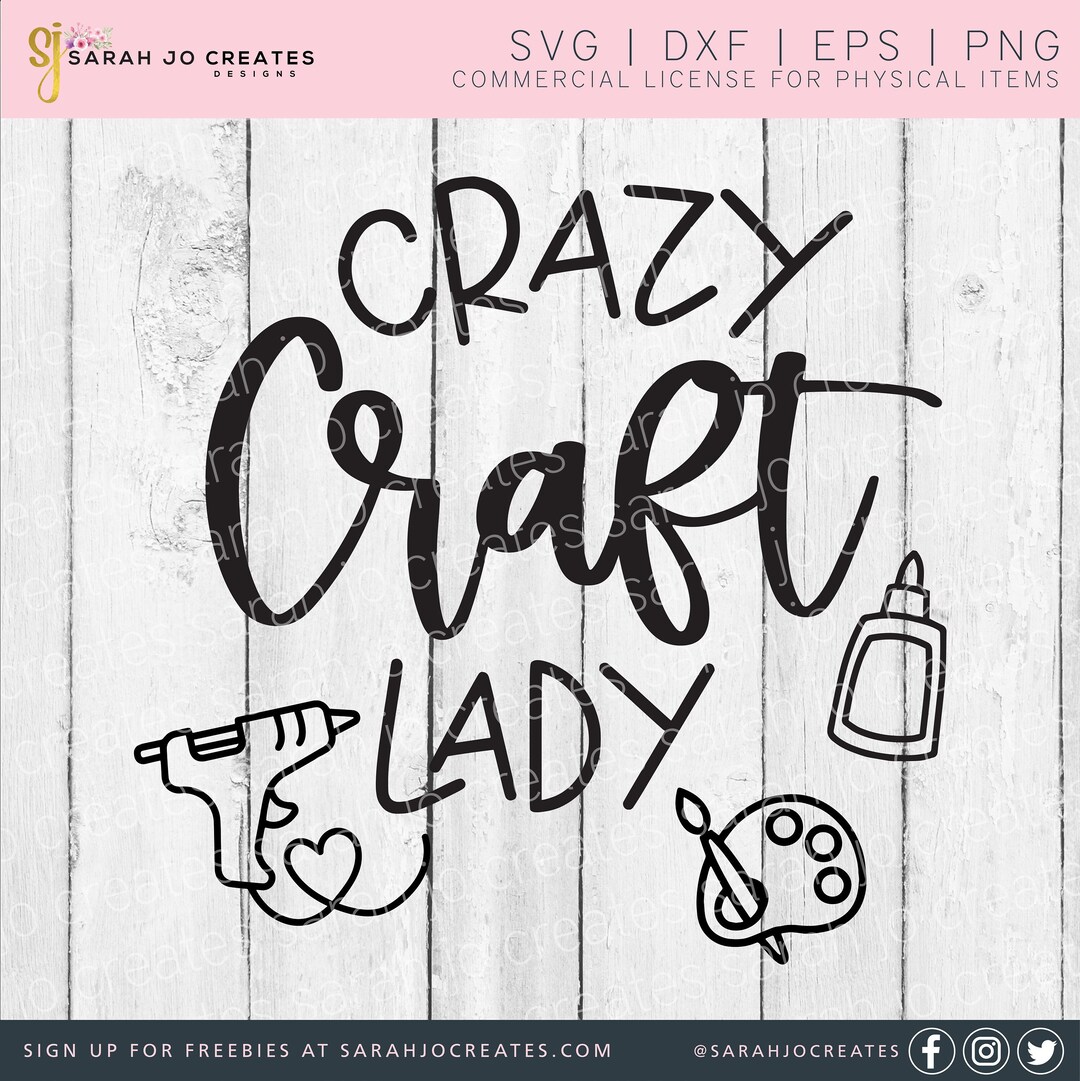 Crazy Craft Lady SVG Craft SVG Glue Gun SVG Crafting Svg Craft Lady Svg ...