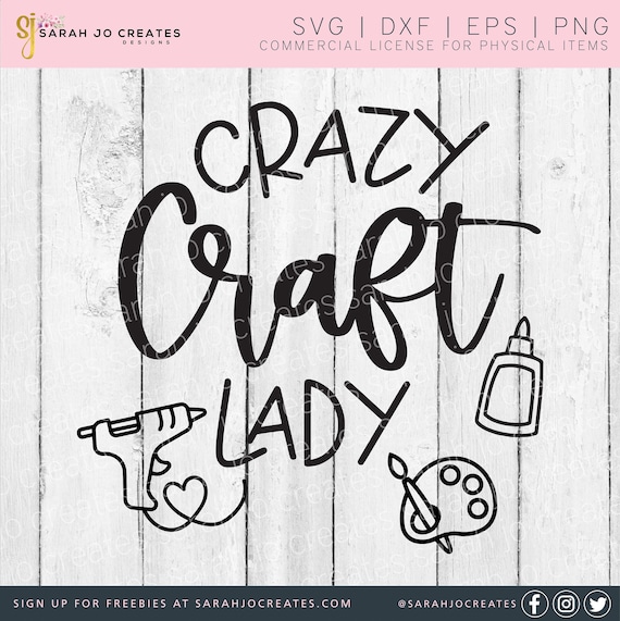 Crazy Craft Lady SVG Craft SVG Glue Gun SVG Crafting Svg | Etsy UK