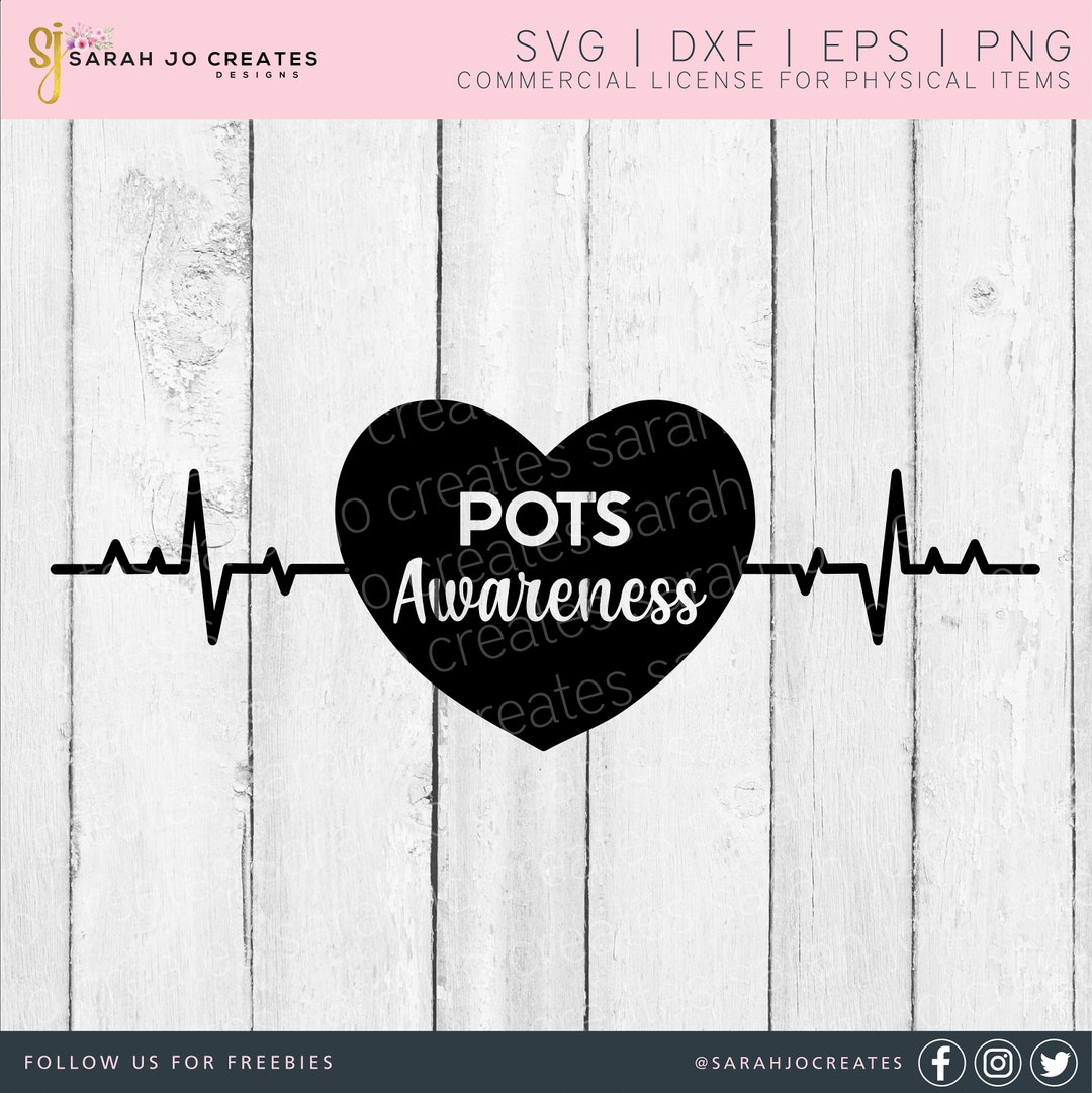POTS Awareness Heartbeat Svg - POTS Awareness Svg - Chronic Illness SVG ...