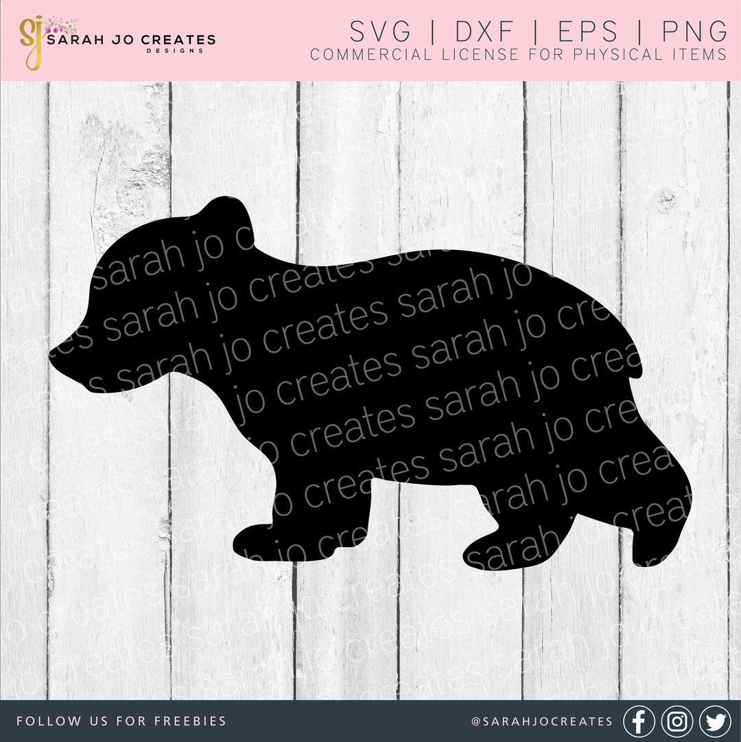 Bear Cub SVG - Animal SVG - Bear Cub Silhouette SVG - Grizzly Bear Cub ...
