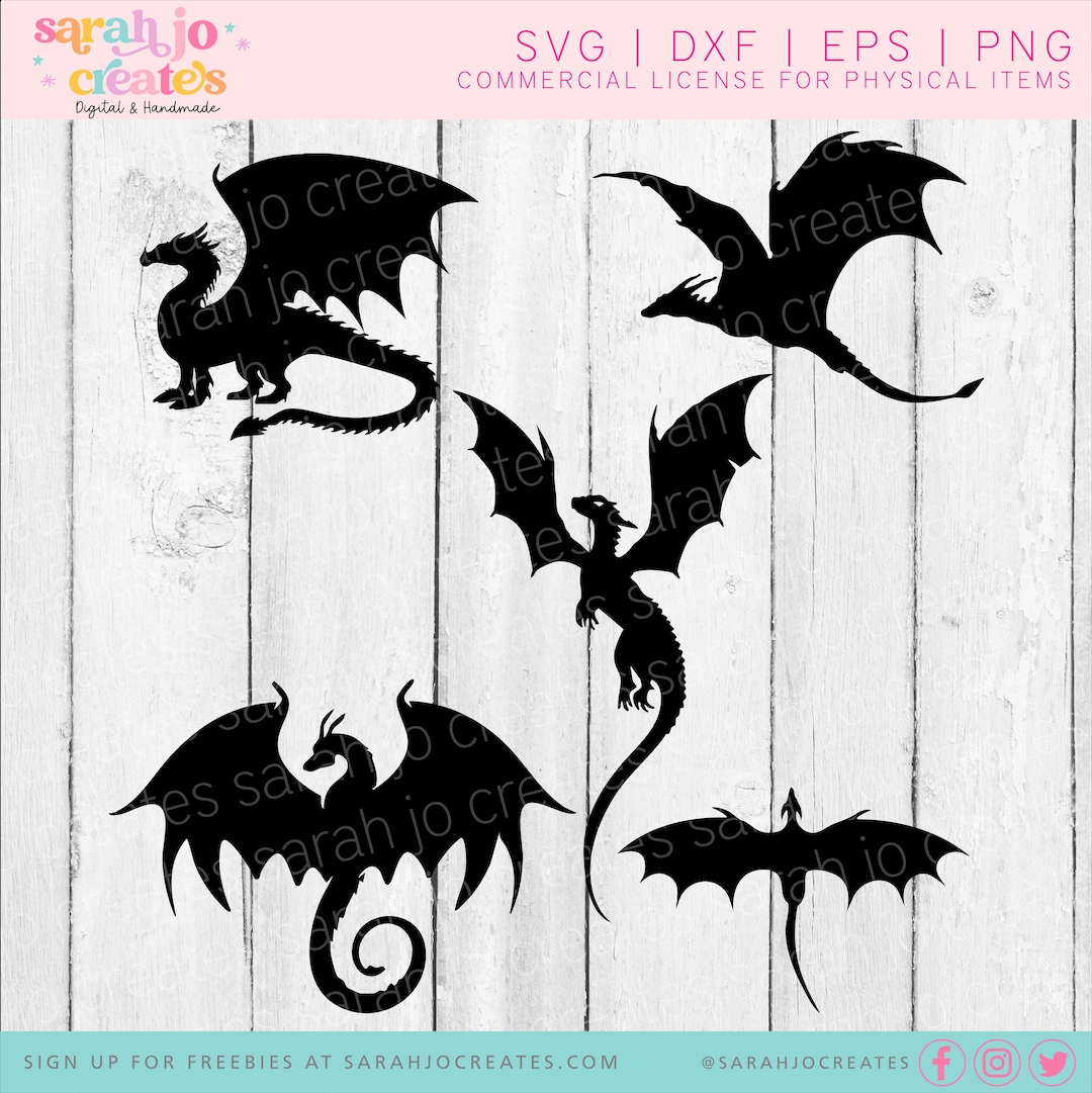Dragons SVG Bundle - Dragon SVG - Flying Dragon Svg - Sitting Dragon ...
