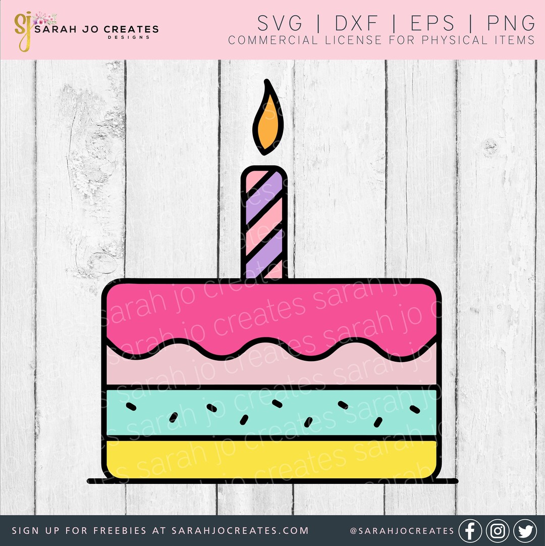 Birthday Cake SVG - Cake SVG - Birthday SVG - Birthday Cake Clipart ...