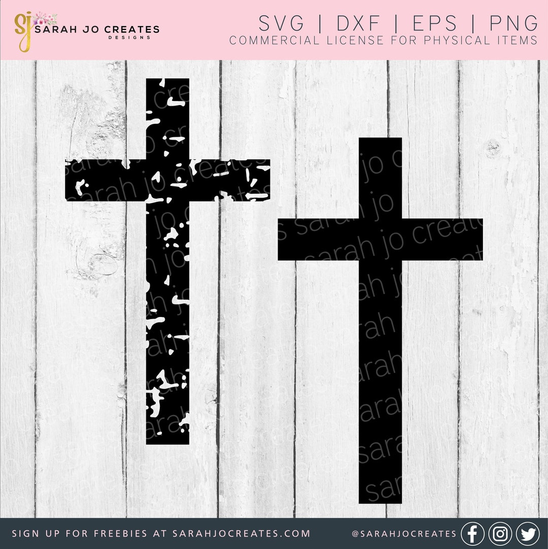 Cross Duo Straight Svgs - Grunge Cross SVG - Christian Cross Svg ...