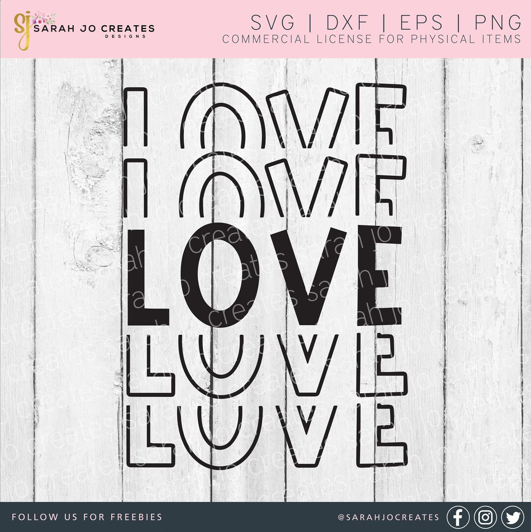Love Stacked SVG - Valentine's Day SVG - Valentine SVG - Love Stacked ...