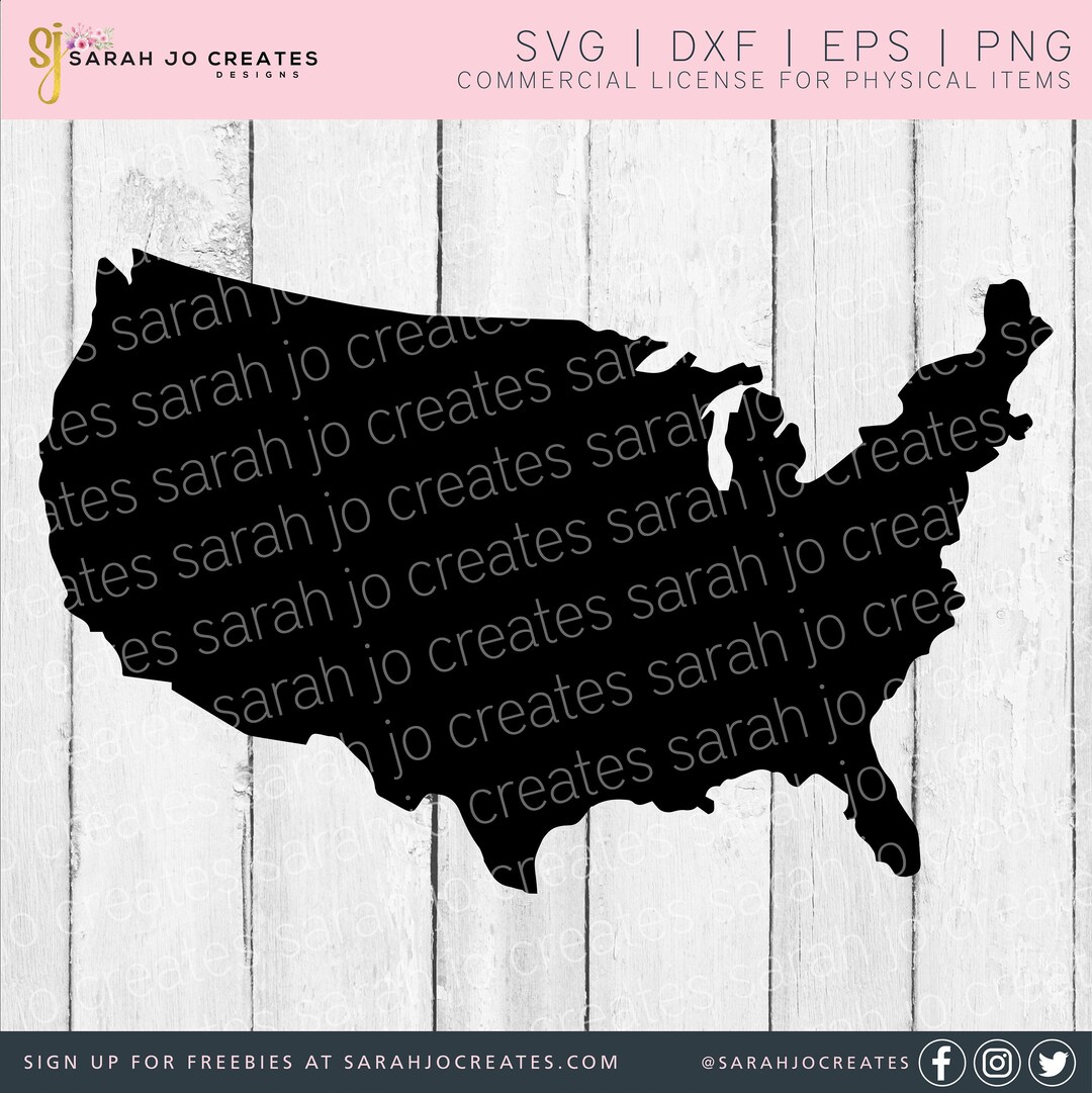 US Map SVG - Summer Svg - Patriotic Svg - American Svg - USA Map Svg ...