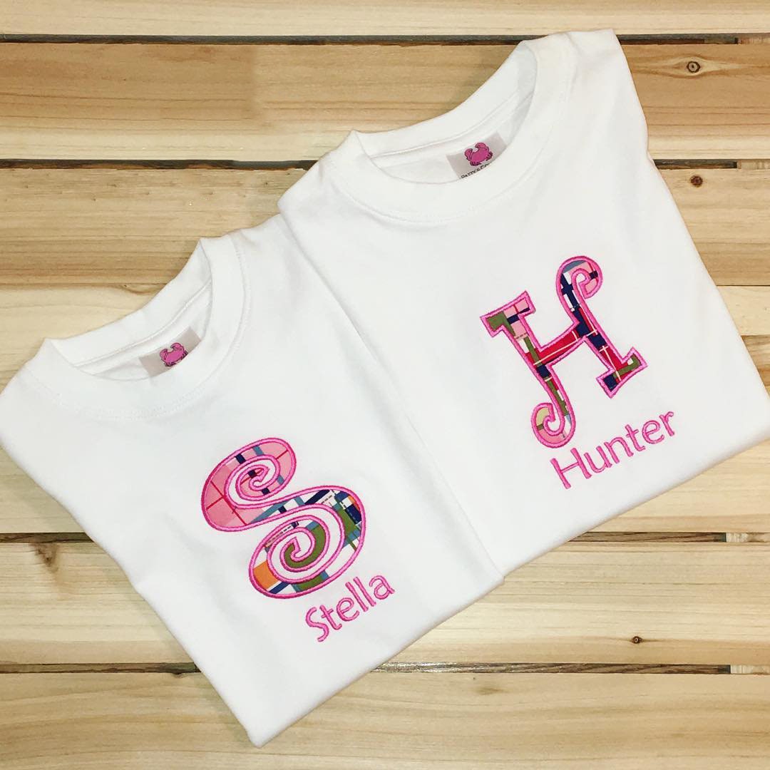 Monogrammed Initial shirts for kids/ custom shirts/ custom gifts ...