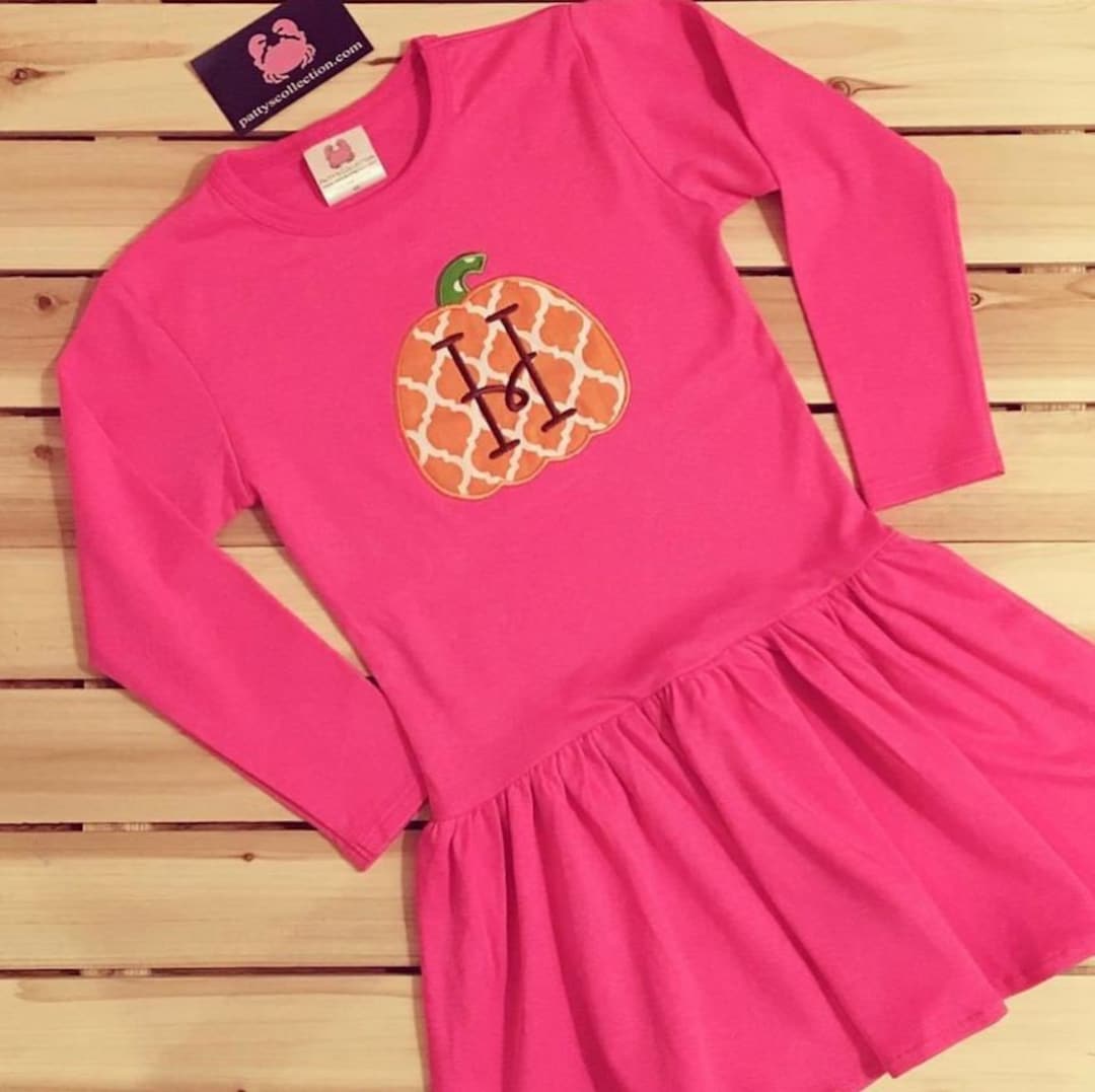 Monogrammed Pumpkin Dress/fall Dresses/ Thanksgiving Dress/girls ...