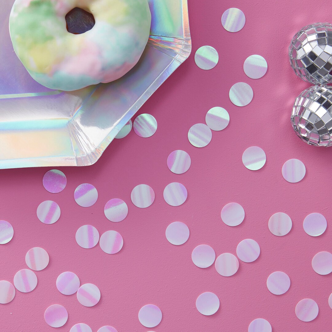 Rainbow Iridescent Table Confetti - Iridescent Party - Unicorn Party ...