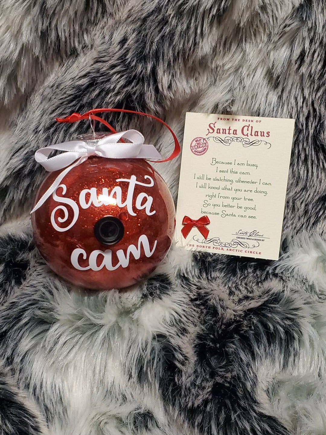 Santa Cam Ornament With Letter, Santa Surveillance Camera, Christmas ...