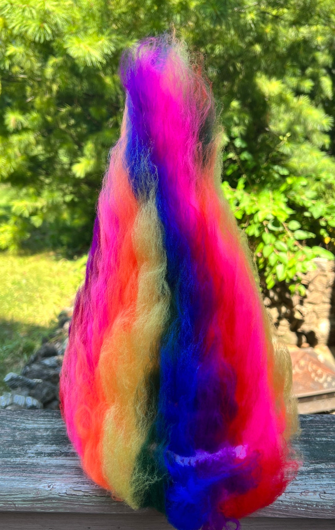 Bold Rainbow Trolls Crochet Wig - Multicolor Troll Hair - Hat - Photo ...