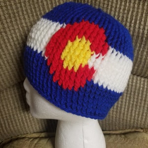 Colorado State Flag Crochet Beanie / Hat - Keystone State - Mile High ...