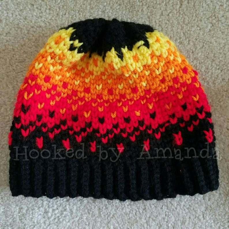 On Fire Crochet Beanie / Hat - Etsy