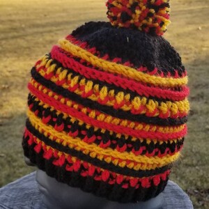 Germany Country Hat Olympics Beanie Black Red Gold Crochet Beanie ...