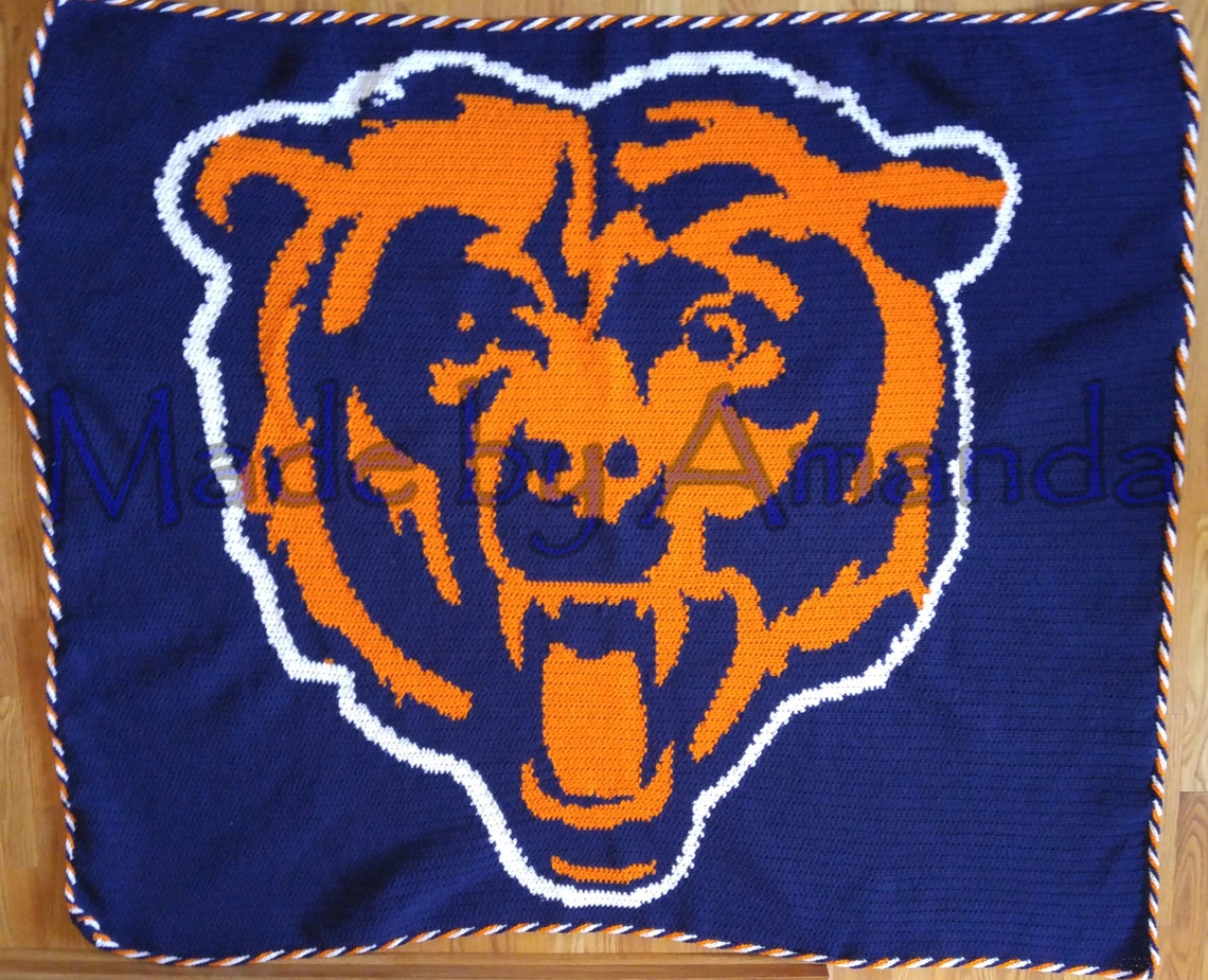 Chicago Bears Blanket - Warm Blanket - Winter -crochet Afghan - Bear ...