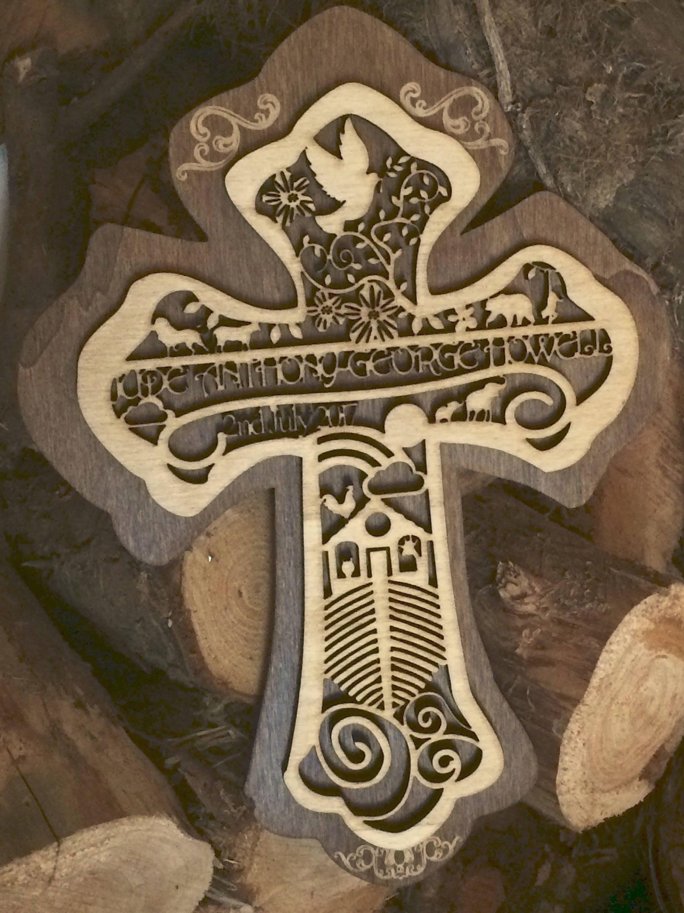 Wooden Personalised Baptism Cross Christening Gift | Etsy