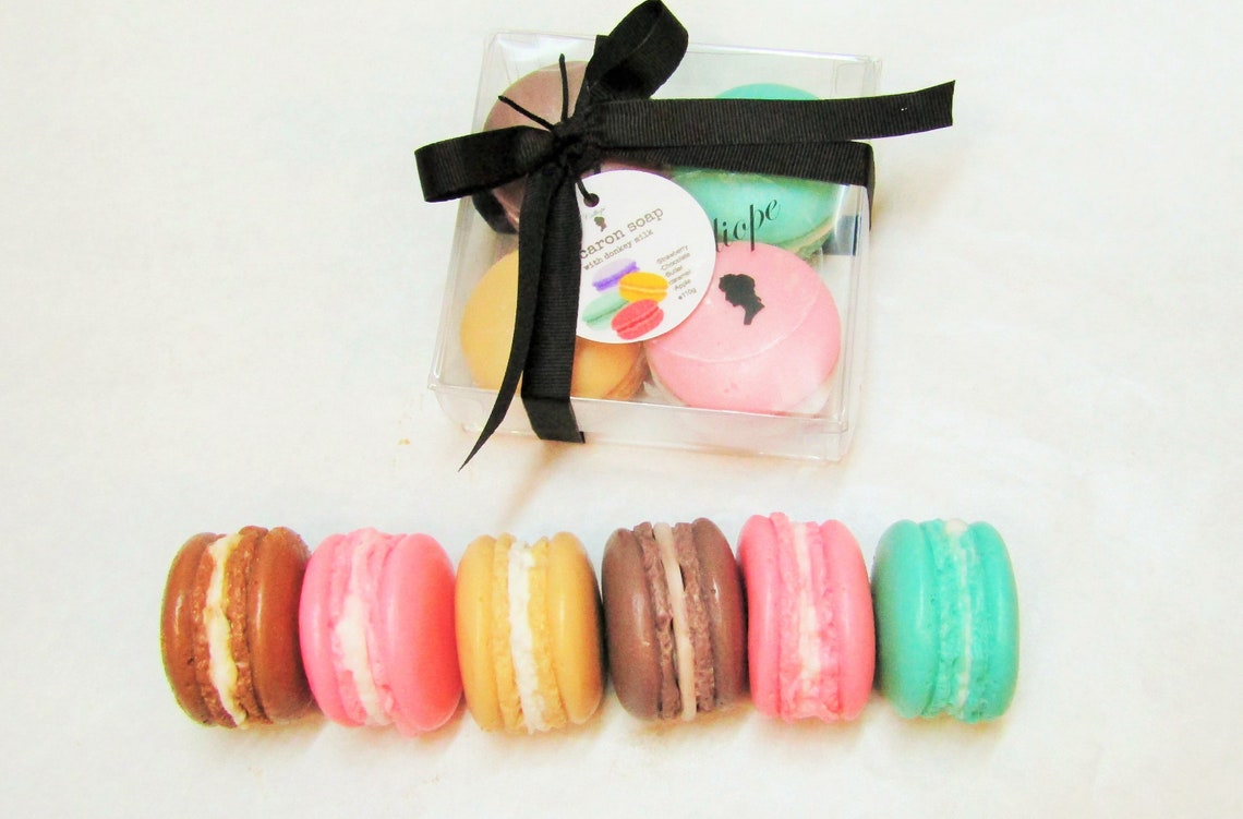 Macaron Soap Gift Box French Macaron Soap Set of 4 Cute Gift | Etsy
