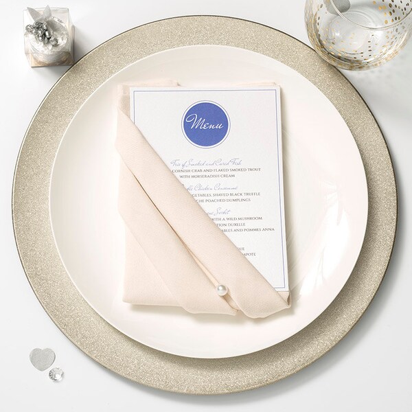 Wedding Menu Blue Border - Etsy