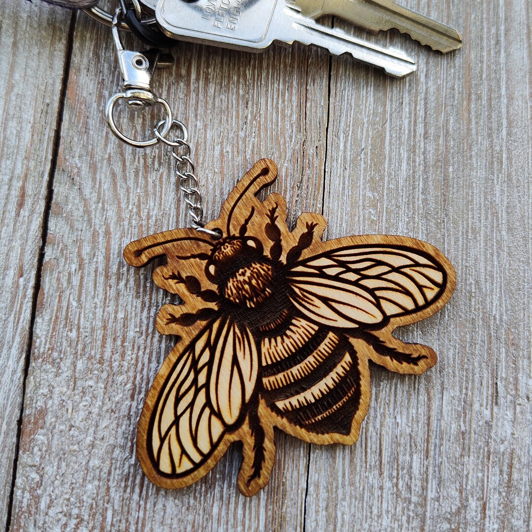 Wooden Bee Keychain, Bumblebee Gifts, Best Friend Bee, Friendship ...