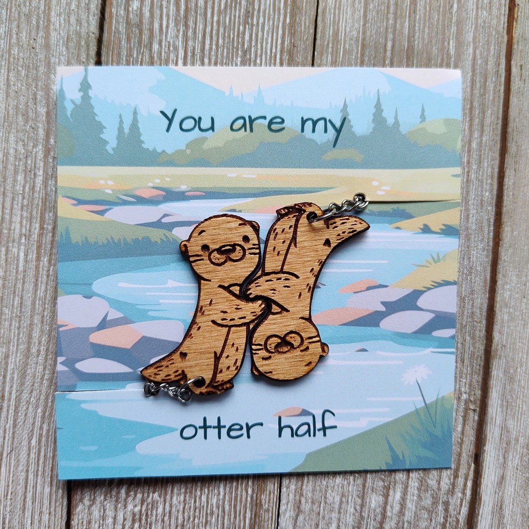 Interlocking Otter Keychains, Otter Gifts, Best Friend Otters, Otter ...