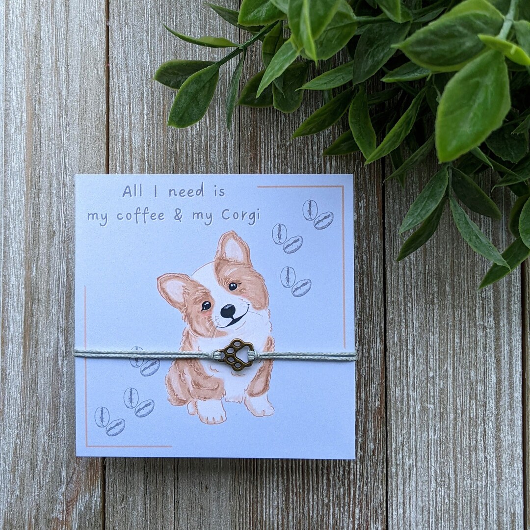 Corgi Gift, Corgi Card, Corgi Bracelet, Corgi Mom Jewelry, Corgi Dad ...