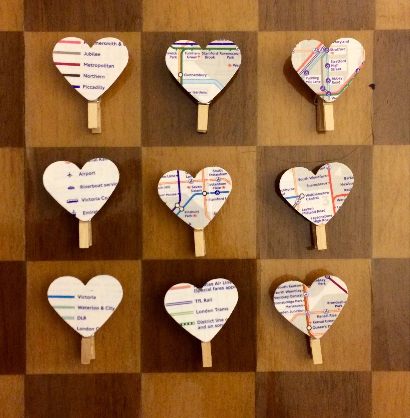 London Underground Map City Love Pegs | Etsy
