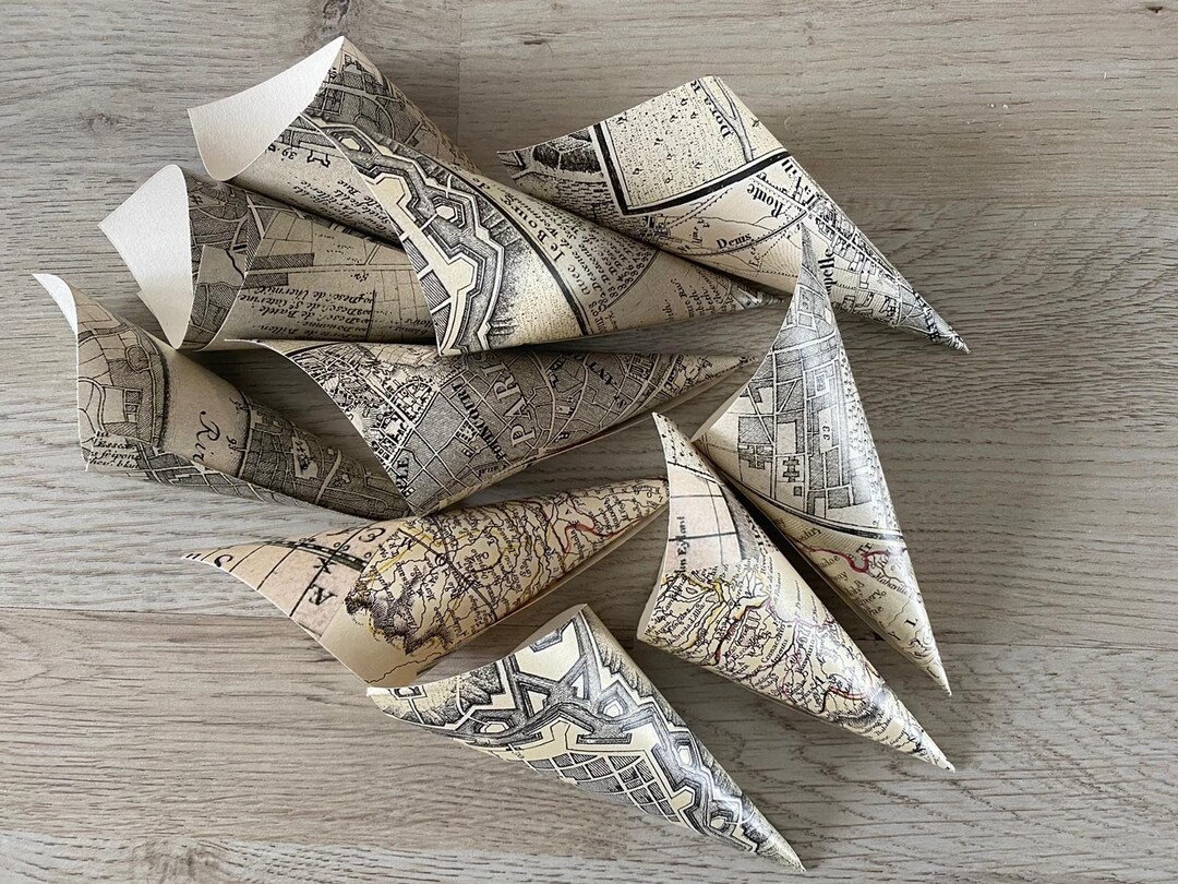 Map Confetti Cones (10) - Etsy