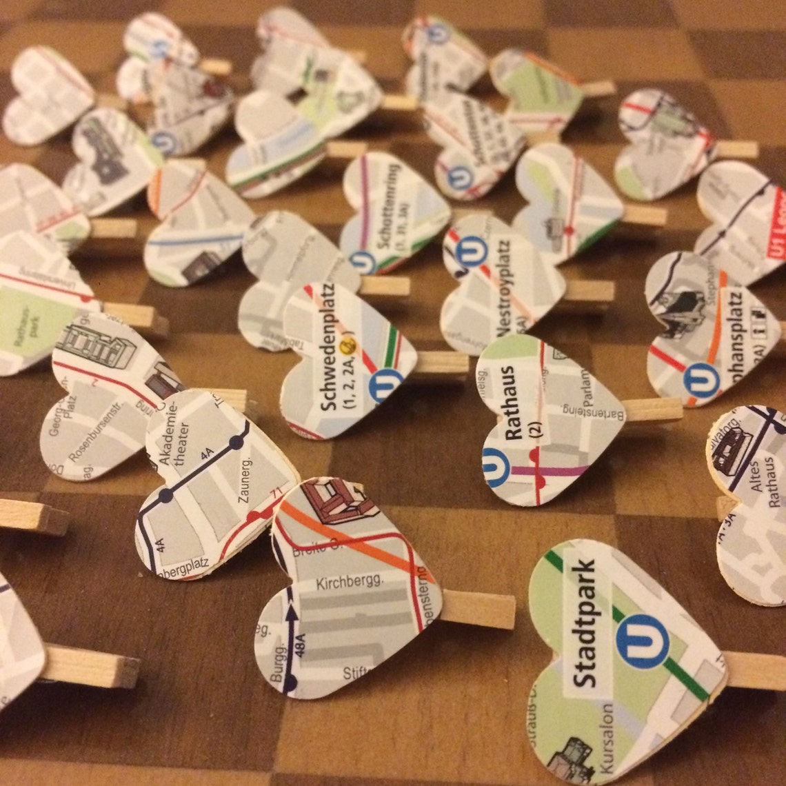 Map city Love Mini Pegs - Etsy