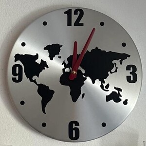 Vintage World Map Clock Aluminium - Etsy