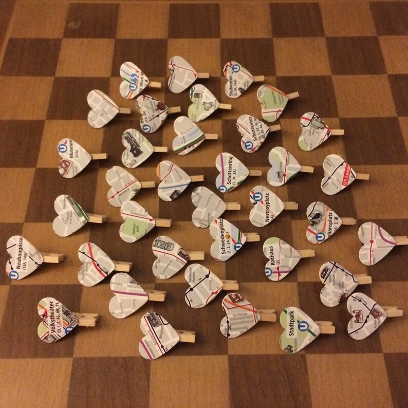 Map "city Love" Mini Pegs - Etsy